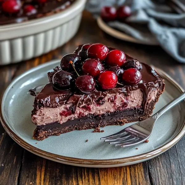 Dark Chocolate Cherry Cheesecake - Whisked Recipe